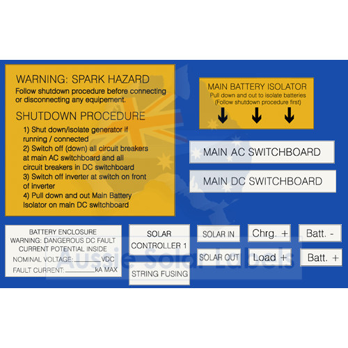 Off Grid Label Kits - Aussie Solar Labels